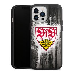 DeinDesign iPhone 13 Pro Max Handy Premium Silikon H&uuml;lle Handyh&uuml;lle schwarz Case Official Licensed Product Vfb Stuttgart Bundesliga Silikon Premium Case