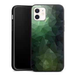 DeinDesign iPhone 12 Handy Premium Silikon H&uuml;lle Handyh&uuml;lle schwarz Case Tarnmuster Geometric Mosaic Silikon Premium Case