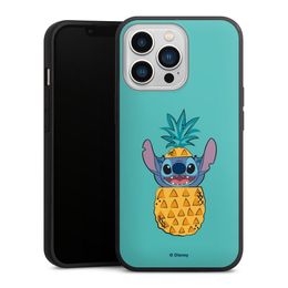 DeinDesign iPhone 13 Pro Handy Premium Silikon H&uuml;lle Handyh&uuml;lle schwarz Case Disney Lilo & Stitch Pineapple Silikon Premium Case