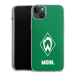 DeinDesign iPhone 14 Plus Handy Silikon H&uuml;lle Case transparent Handyh&uuml;lle Moin Official Licensed Product Sv Werder Bremen Silikon Case