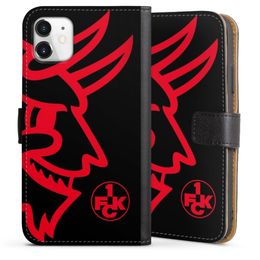 DeinDesign iPhone 11 Handy Klapph&uuml;lle Handyh&uuml;lle aus Kunst Leder schwarz Flip Case 1. Fc Kaiserslautern Logo Official Licensed Product Sideflip mit Lasche
