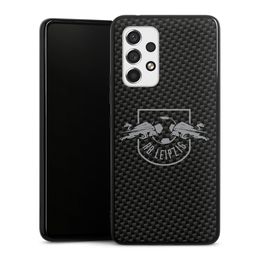 DeinDesign Galaxy A53 5G Handy Silikon H&uuml;lle Case schwarz Handyh&uuml;lle Rb Leipzig Carbon Metallic Look
