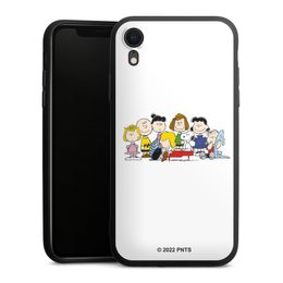 DeinDesign iPhone Xr Handy Premium Silikon H&uuml;lle Handyh&uuml;lle schwarz Case Peanuts Kindheit Merchandise Silikon Premium Case
