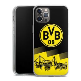 DeinDesign iPhone 12 Pro Max Handy Silikon H&uuml;lle Case transparent Handyh&uuml;lle Borussia Dortmund Stadium Bvb Silikon Case