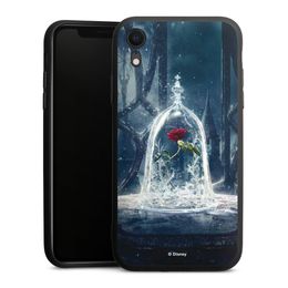 DeinDesign iPhone Xr Handy Premium Silikon H&uuml;lle Handyh&uuml;lle schwarz Case Rose The Beauty And The Beast Disney Princess Silikon Premium Case
