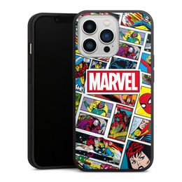 DeinDesign iPhone 13 Pro Handy Premium Silikon H&uuml;lle Handyh&uuml;lle schwarz Case Muster Comic Marvel Silikon Premium Case