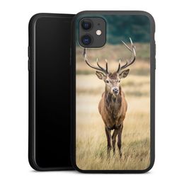 DeinDesign iPhone 11 Handy Premium Silikon H&uuml;lle Handyh&uuml;lle schwarz Case Meadow Deer Forrest Silikon Premium Case
