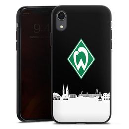 DeinDesign iPhone Xr Handy Silikon H&uuml;lle Case schwarz Handyh&uuml;lle Skyline Sv Werder Bremen Official Licensed Product