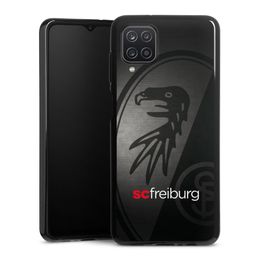 DeinDesign Galaxy A12 Handy Silikon H&uuml;lle Case schwarz Handyh&uuml;lle Sc Freiburg Official Licensed Product Metallic Look