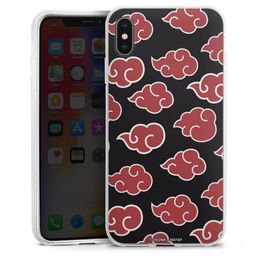 DeinDesign iPhone Xs Max Handy Silikon H&uuml;lle Case transparent Handyh&uuml;lle Naruto Shippuden Pattern Akatsuki Silikon Case