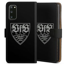 DeinDesign Galaxy S20 Handy Klapph&uuml;lle Handyh&uuml;lle aus Kunst Leder schwarz Flip Case Vfb Stuttgart Logo Official Licensed Product Sideflip mit Lasche