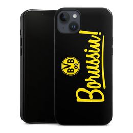 DeinDesign iPhone 14 Plus Handy Silikon H&uuml;lle Case schwarz Handyh&uuml;lle Borussia Dortmund Bvb Soccer