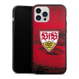 DeinDesign iPhone 13 Pro Max Handy Silikon H&uuml;lle Case schwarz Handyh&uuml;lle Vfb Stuttgart Official Licensed Product Stadium