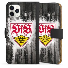 DeinDesign iPhone 11 Pro Handy Klapph&uuml;lle Handyh&uuml;lle aus Kunst Leder schwarz Flip Case Official Licensed Product Vfb Stuttgart Bundesliga Sideflip mit Lasche