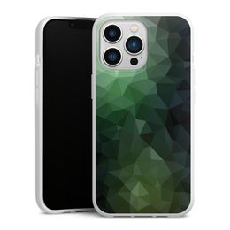 DeinDesign iPhone 13 Pro Handy Silikon H&uuml;lle Case wei&szlig; Handyh&uuml;lle Tarnmuster Geometric Mosaic Silikon Case