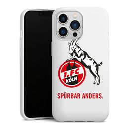 DeinDesign iPhone 13 Pro Handy Silikon H&uuml;lle Case wei&szlig; Handyh&uuml;lle Official Licensed Product Transparent 1. Fc K&ouml;ln Silikon Case