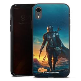 DeinDesign iPhone Xr Handy Silikon H&uuml;lle Case schwarz Handyh&uuml;lle Star Wars The Mandalorian Sunset