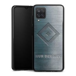 DeinDesign Galaxy A12 Handy Silikon H&uuml;lle Case schwarz Handyh&uuml;lle Hsv Metallic Look Hamburger Sv