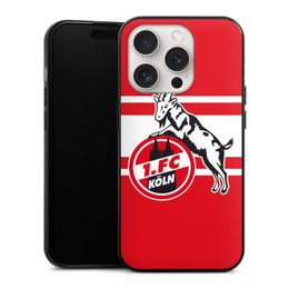 DeinDesign iPhone 15 Pro Handy Slim Case extra d&uuml;nn Silikon Handyh&uuml;lle schwarz H&uuml;lle Official Licensed Product Coat Of Arms 1. Fc K&ouml;ln Silikon Slim Case