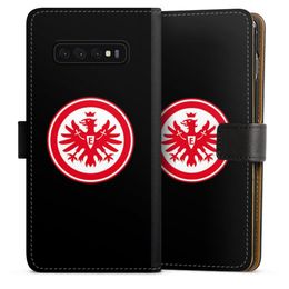 DeinDesign Galaxy S10 Plus Handy Klapph&uuml;lle Handyh&uuml;lle aus Kunst Leder schwarz Flip Case Sge Eintracht Frankfurt Eagle Sideflip mit Lasche