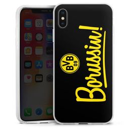 DeinDesign iPhone Xs Max Handy Silikon H&uuml;lle Case transparent Handyh&uuml;lle Borussia Dortmund Bvb Soccer Silikon Case
