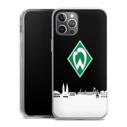 DeinDesign iPhone 12 Pro Max Handy Silikon H&uuml;lle Case transparent Handyh&uuml;lle Sv Werder Bremen Skyline Official Licensed Product Silikon Case
