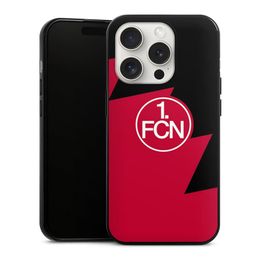 DeinDesign iPhone 15 Pro Handy Slim Case extra d&uuml;nn Silikon Handyh&uuml;lle schwarz H&uuml;lle 1. Fcn 1. Fc N&uuml;rnberg Merchandise Silikon Slim Case