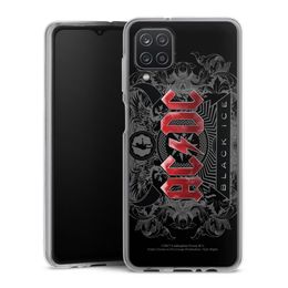 DeinDesign Galaxy A12 Handy Silikon H&uuml;lle Case transparent Handyh&uuml;lle Black Ice Merchandise Acdc Silikon Case