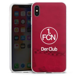DeinDesign iPhone Xs Max Handy Silikon H&uuml;lle Case transparent Handyh&uuml;lle Official Licensed Product 1. Fc N&uuml;rnberg Bundesliga Silikon Case