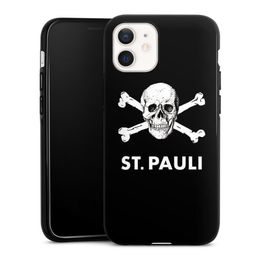 DeinDesign iPhone 12 Handy Silikon H&uuml;lle Case schwarz Handyh&uuml;lle Totenkopf Official Licensed Product Fc St. Pauli