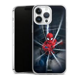 DeinDesign iPhone 14 Pro Max Handy Silikon H&uuml;lle Case transparent Handyh&uuml;lle Kinofilm Marvel Spiderman Silikon Case