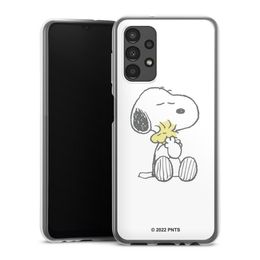 DeinDesign Galaxy A13 4G Handy Silikon H&uuml;lle Case transparent Handyh&uuml;lle Snoopy Love Peanuts Silikon Case