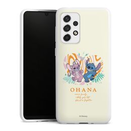 DeinDesign Galaxy A33 5G Handy Silikon H&uuml;lle Case wei&szlig; Handyh&uuml;lle Lilo & Stitch Official Licensed Product Disney Silikon Case