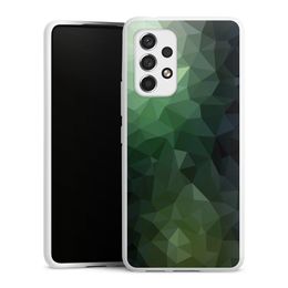 DeinDesign Galaxy A53 5G Handy Silikon H&uuml;lle Case wei&szlig; Handyh&uuml;lle Mosaic Geometric Tarnmuster Silikon Case