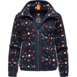 Ragwear Fleece Jacket 'Nordicka Aztec' female Blue size 6XL