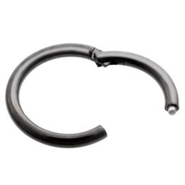 Paletti Single-Creole Segmentring Scharnier Klicker Piercing silberfarben Tragus Helix, schwarz