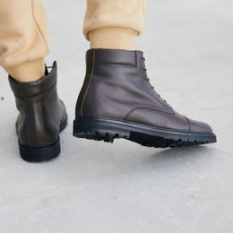 SORBAS '93 Lederstiefel Schnürboots, braun, 36 EU, Dark Brown