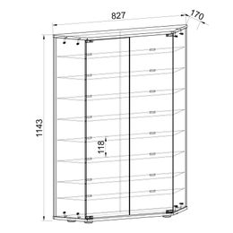 Vcm Holz Glas Vitrine Sammelvitrine Glasvitrine Schaukasten Standvitrine Cenila XL