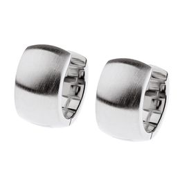 Ernstes Design Paar Creolen Scharniercreolen Ohrringe Edelstahl matt Ø 13 mm, 7 mm