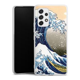 DeinDesign Galaxy A53 5G Handy Silikon H&uuml;lle Case transparent Handyh&uuml;lle Die Gro&szlig;e Welle Vor Kanagawa Katsushika Hokusai Kunst Silikon Case