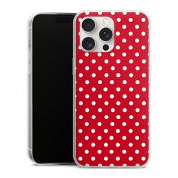 DeinDesign iPhone 15 Pro Max Handy Silikon H&uuml;lle Case transparent Handyh&uuml;lle Points Polka Dots Retro Silikon Case