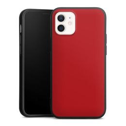 DeinDesign iPhone 12 mini Handy Premium Silikon H&uuml;lle Handyh&uuml;lle schwarz Case Red Unicoloured Colour Silikon Premium Case