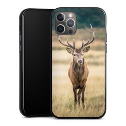 DeinDesign iPhone 12 Pro Handy Silikon H&uuml;lle Case schwarz Handyh&uuml;lle Forrest Deer Meadow