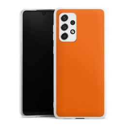 DeinDesign Galaxy A33 5G Handy Silikon H&uuml;lle Case transparent Handyh&uuml;lle Colour Unicoloured Orange Silikon Case