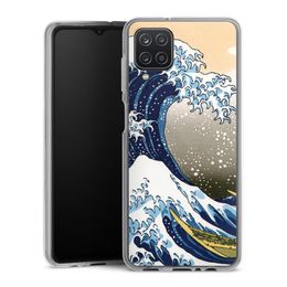 DeinDesign Galaxy A12 Handy Silikon H&uuml;lle Case transparent Handyh&uuml;lle Die Gro&szlig;e Welle Vor Kanagawa Katsushika Hokusai Kunst Silikon Case