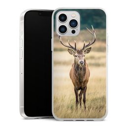 DeinDesign iPhone 13 Pro Max Handy Silikon H&uuml;lle Case transparent Handyh&uuml;lle Forrest Deer Meadow Silikon Case