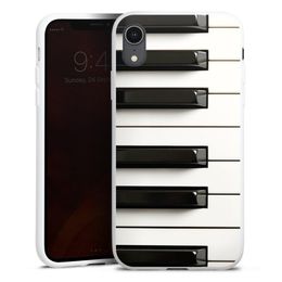 DeinDesign iPhone Xr Handy Silikon H&uuml;lle Case wei&szlig; Handyh&uuml;lle Klavier Music Piano Silikon Case