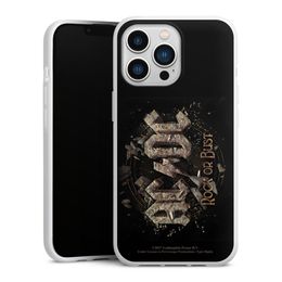 DeinDesign iPhone 13 Pro Handy Silikon H&uuml;lle Case wei&szlig; Handyh&uuml;lle Official Licensed Product Rock Or Bust Acdc Silikon Case