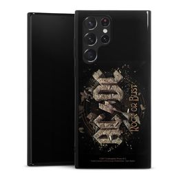 DeinDesign Galaxy S22 Ultra Handy Silikon H&uuml;lle Case schwarz Handyh&uuml;lle Official Licensed Product Rock Or Bust Acdc