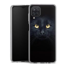 DeinDesign Galaxy A12 Handy Silikon H&uuml;lle Case transparent Handyh&uuml;lle Eye Cat Black Silikon Case